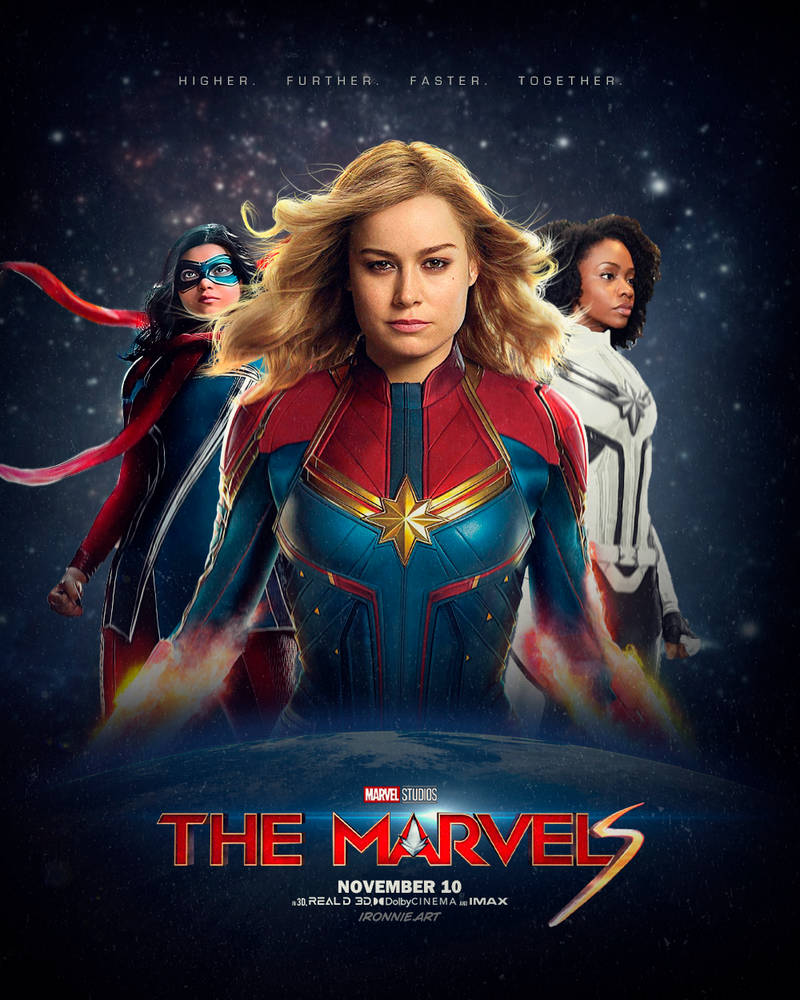 Blockbuster Movie The Marvels 2023 Unmissable Heroic Wonder! Captain ...